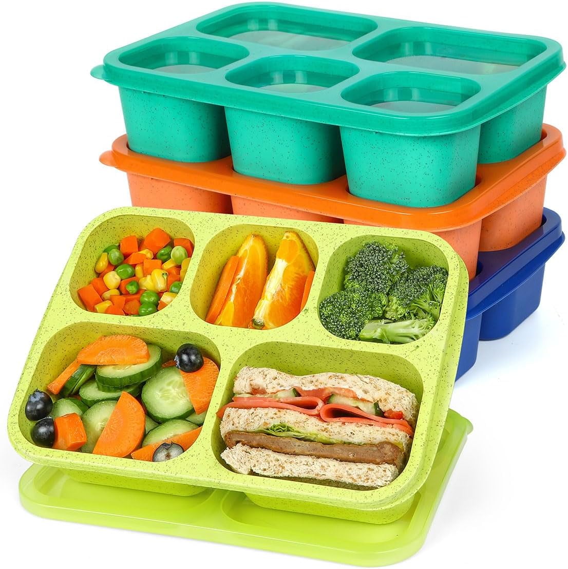 4 Pack Bento Snack Box Containers for Adults & Kids - Reusable Adult ...