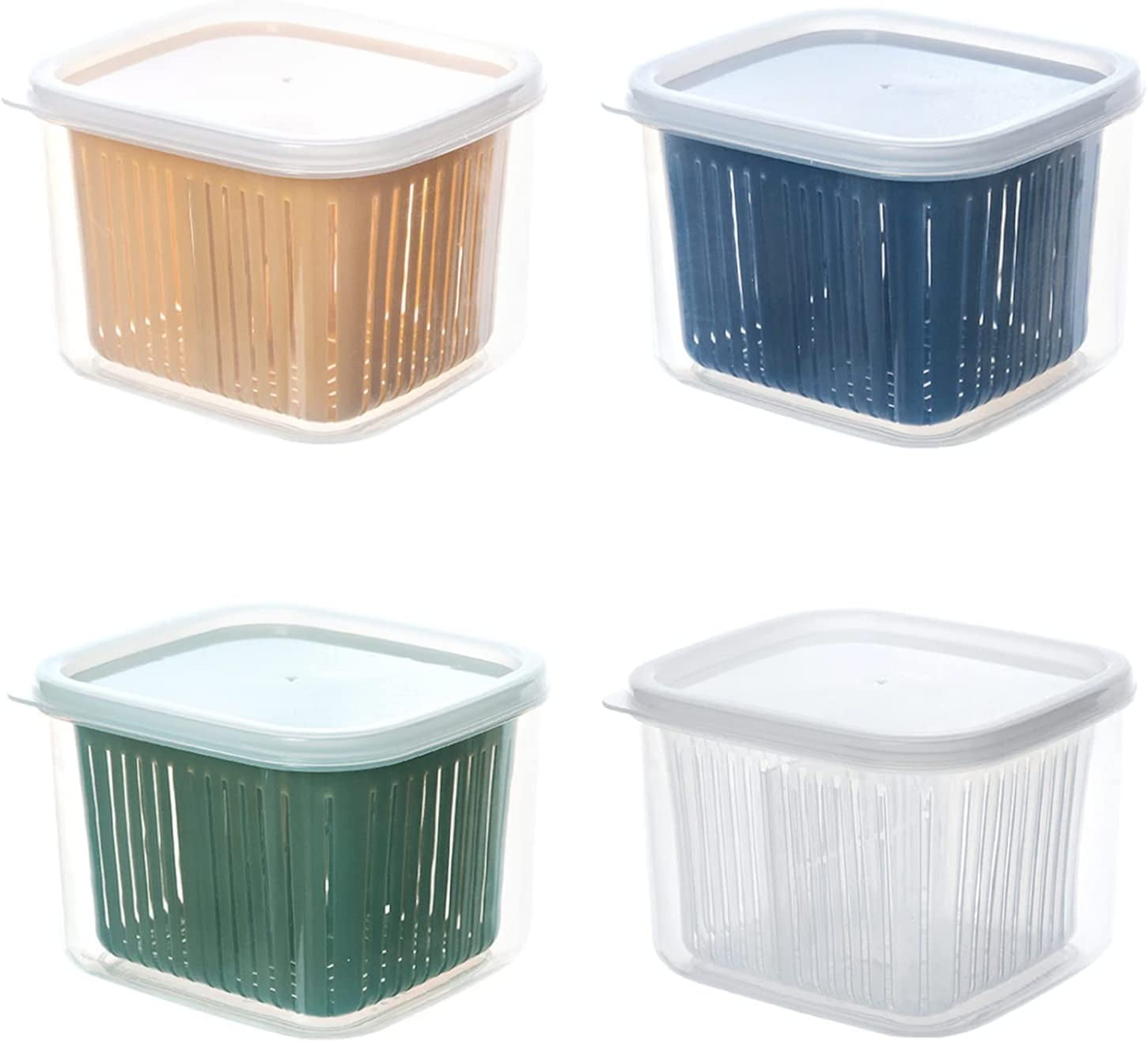 4 Pack Berry Keeper Box, Berry Basket Bowl Fruit Strainer Container ...