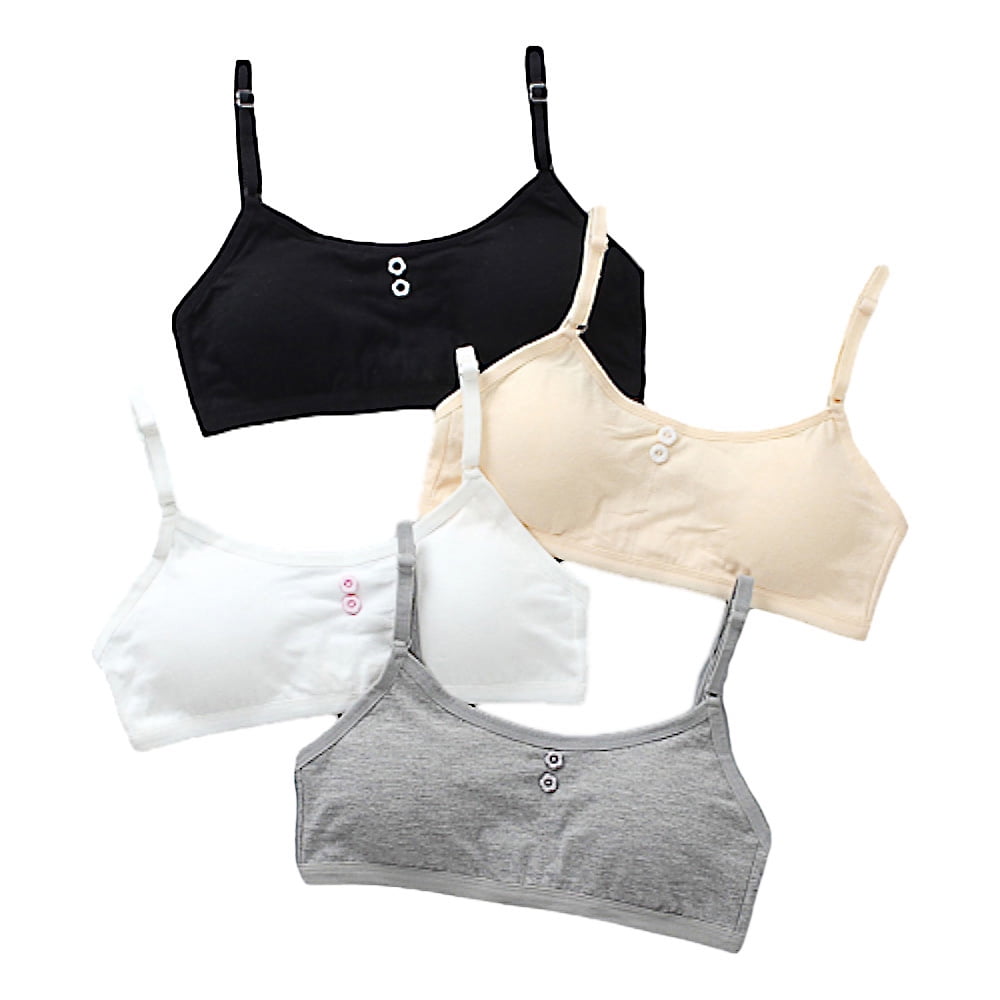 4 Pack Big Girls Bra Comfort Flex Seamless Cami Bralettes Straps Kids ...