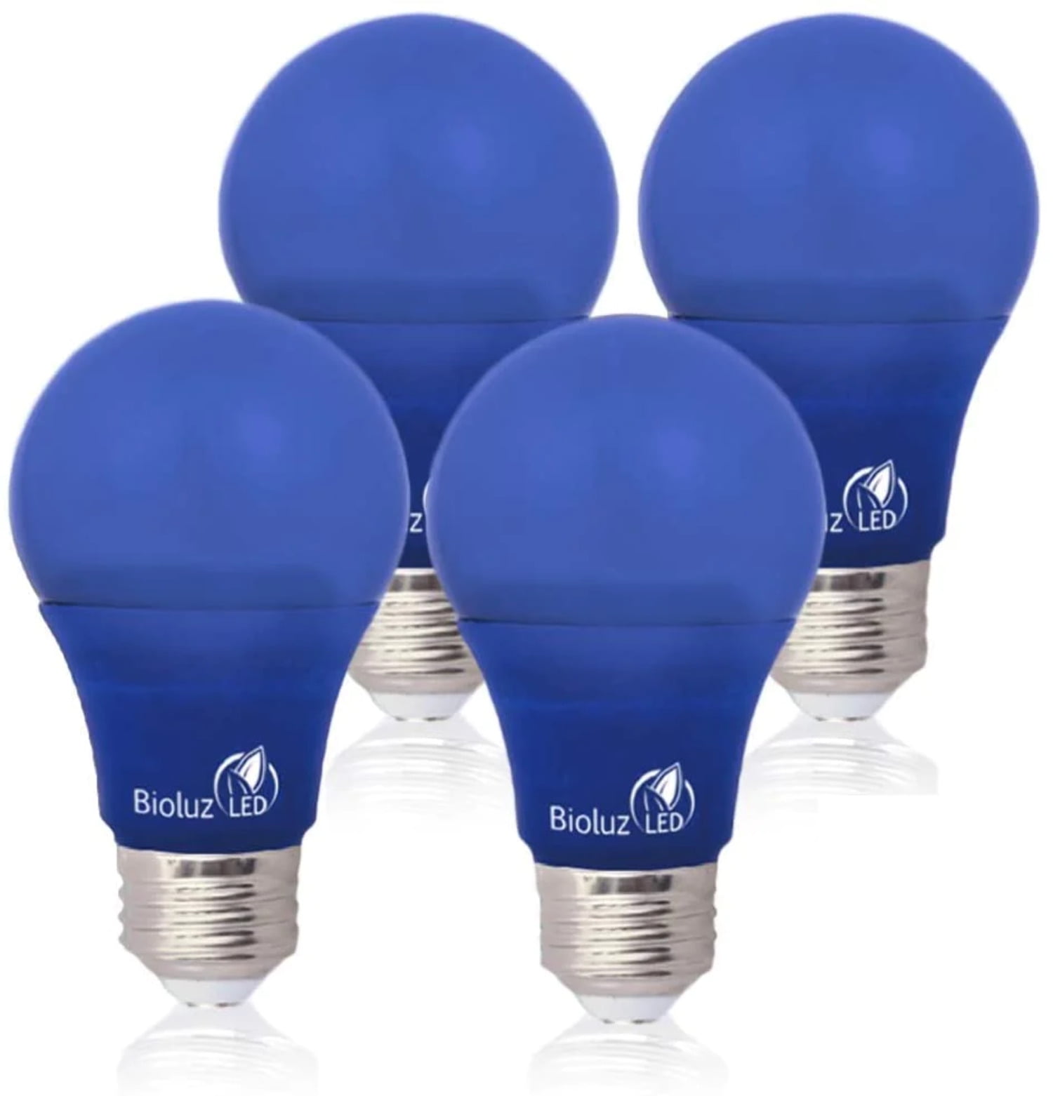 4 Pack Bioluz LED Color Tinted Light Bulbs Blue Red Yellow Green 60W ...