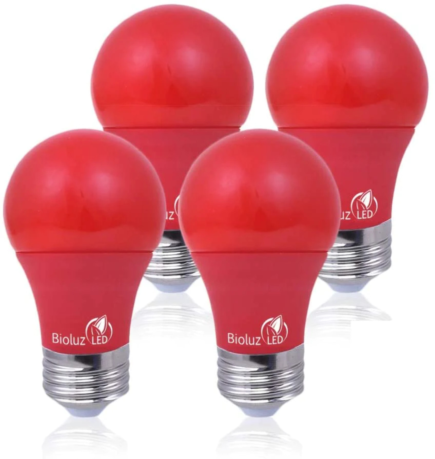 4 Pack Bioluz LED Color Tinted Light Bulbs Blue Red Yellow Green 60W ...