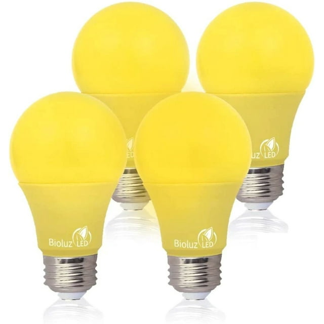 4 Pack Bioluz LED Color Tinted Light Bulbs Blue Red Yellow Green 60W ...