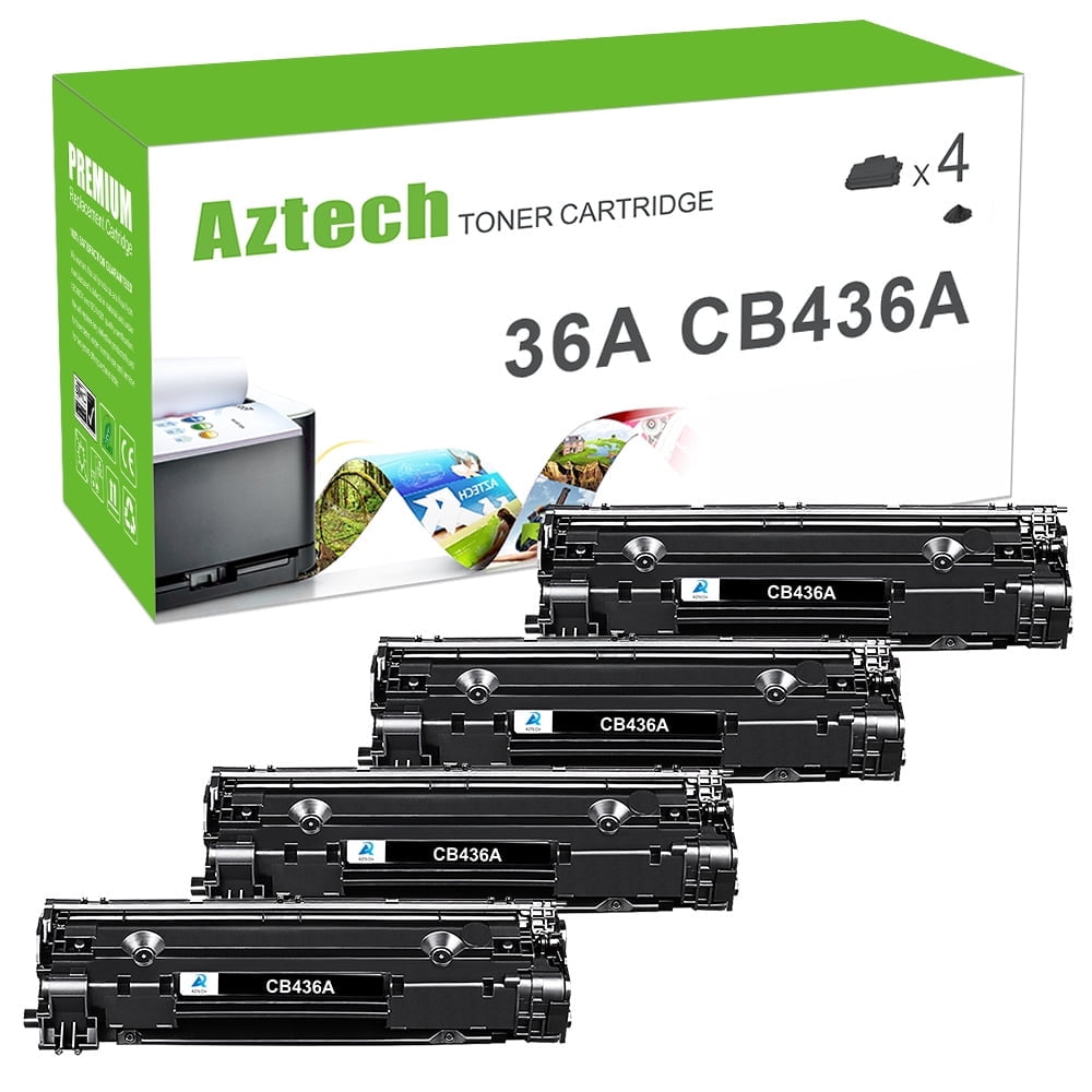 4-Pack 36A Toner Cartridge Black Compatible for HP 36A CB436A Work with ...