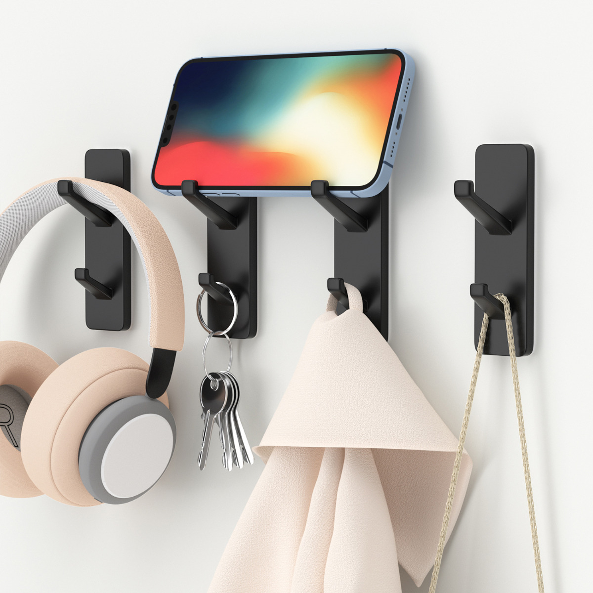 Warkul 4Pcs Hex Hook Wall Mounted Punch-free Waterproof Strong Load ...