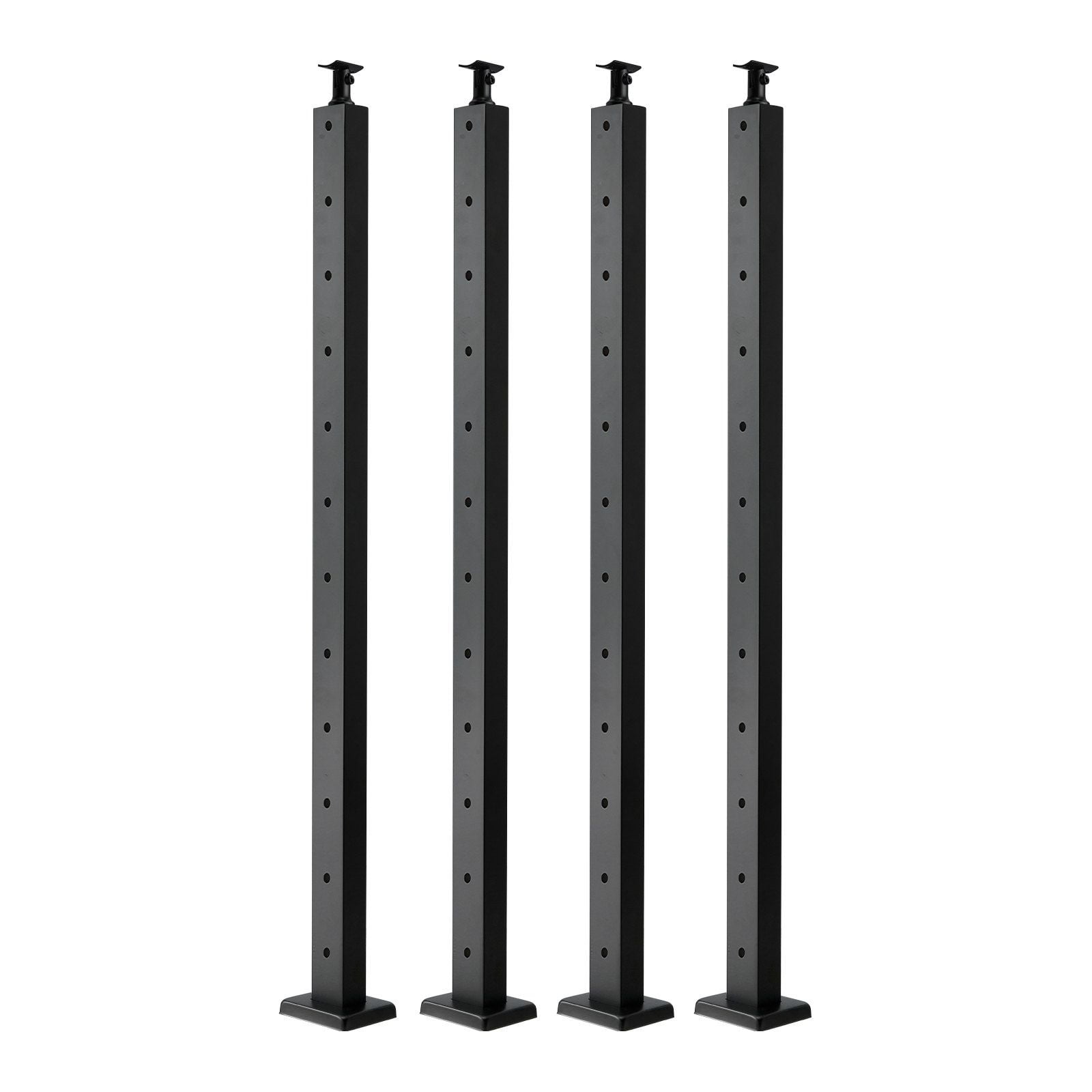 4-Pack Black Cable Railing Posts – 42” Stainless Steel Deck Rail Posts ...