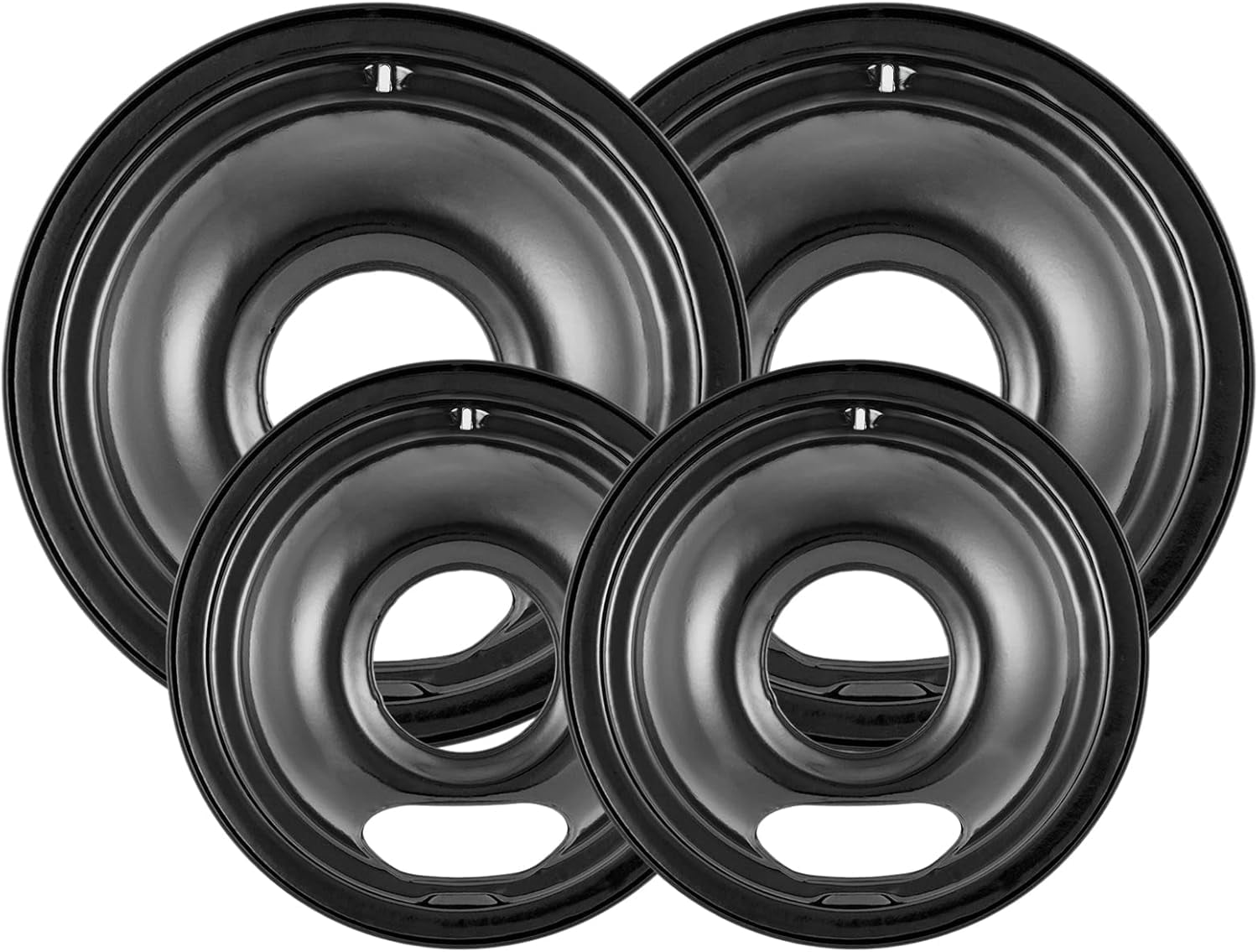 4 Pack Black Cooktop Drip Pans, Compatible with Hotpoint Stove. Include ...