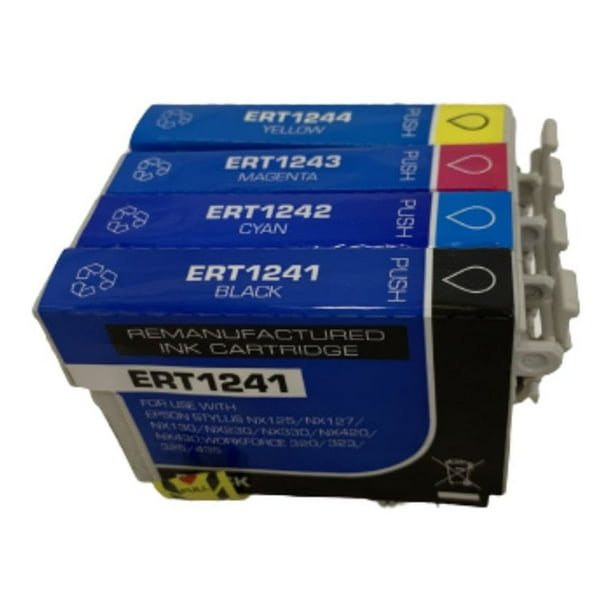 4 Pack Black Cyan Magenta Yellow Ink Cartridge For Epson 124 1241 ...
