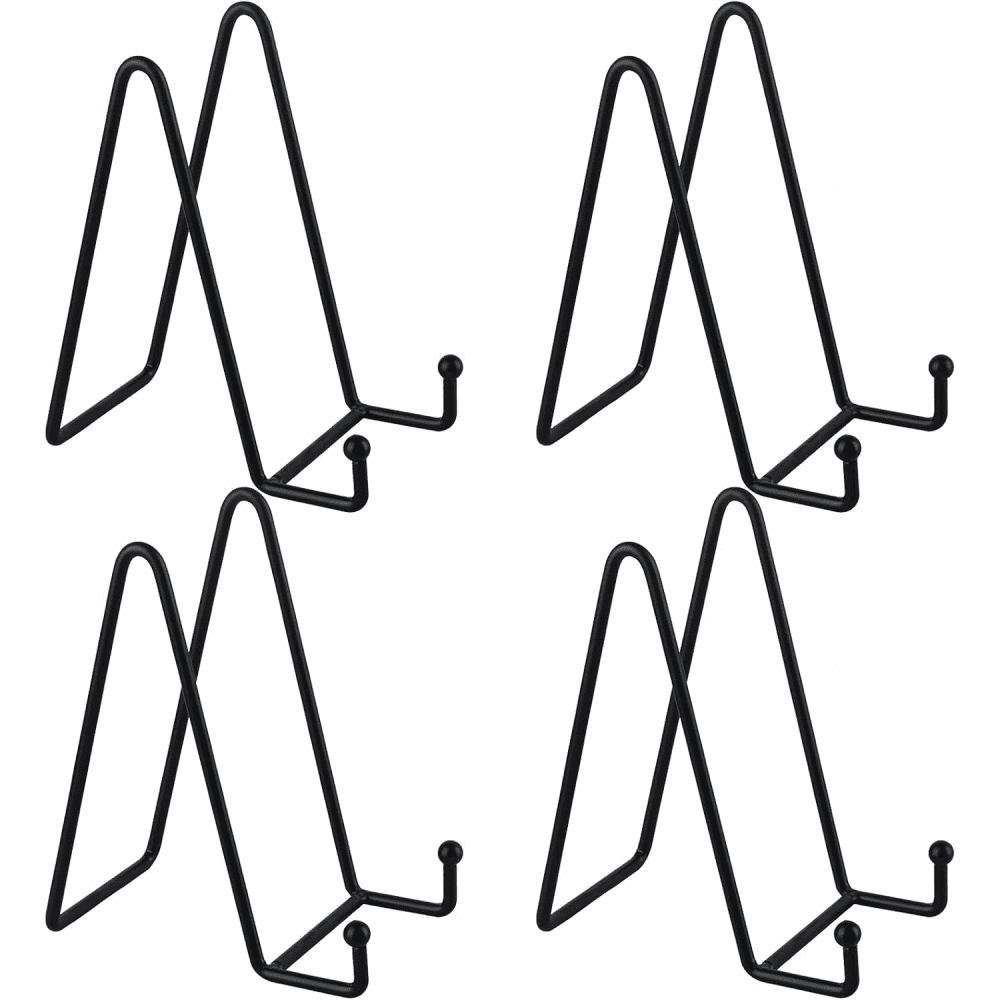 4 Pack Black Display Stands Metal Plate Holder Display Stands for ...