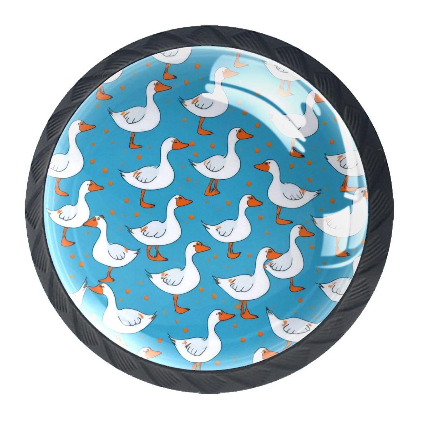 4 Pack Black Drawer Knobs, Goose Cabinet Knobs Round Glass Knobs for ...