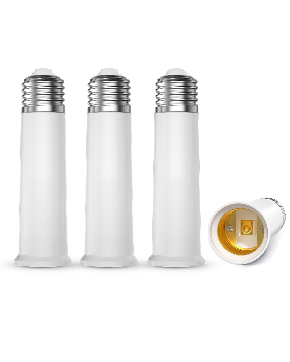 4-Pack Black E26 Light Socket Extender – 4.72" (12CM), 60W MAX ...