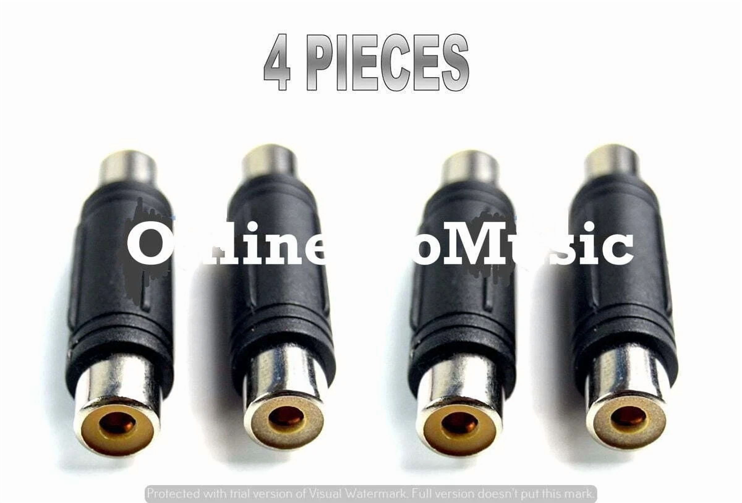 4 Pack Black Female To Female Gold Rca Cable Cord Coupler Joiner Barrel ...