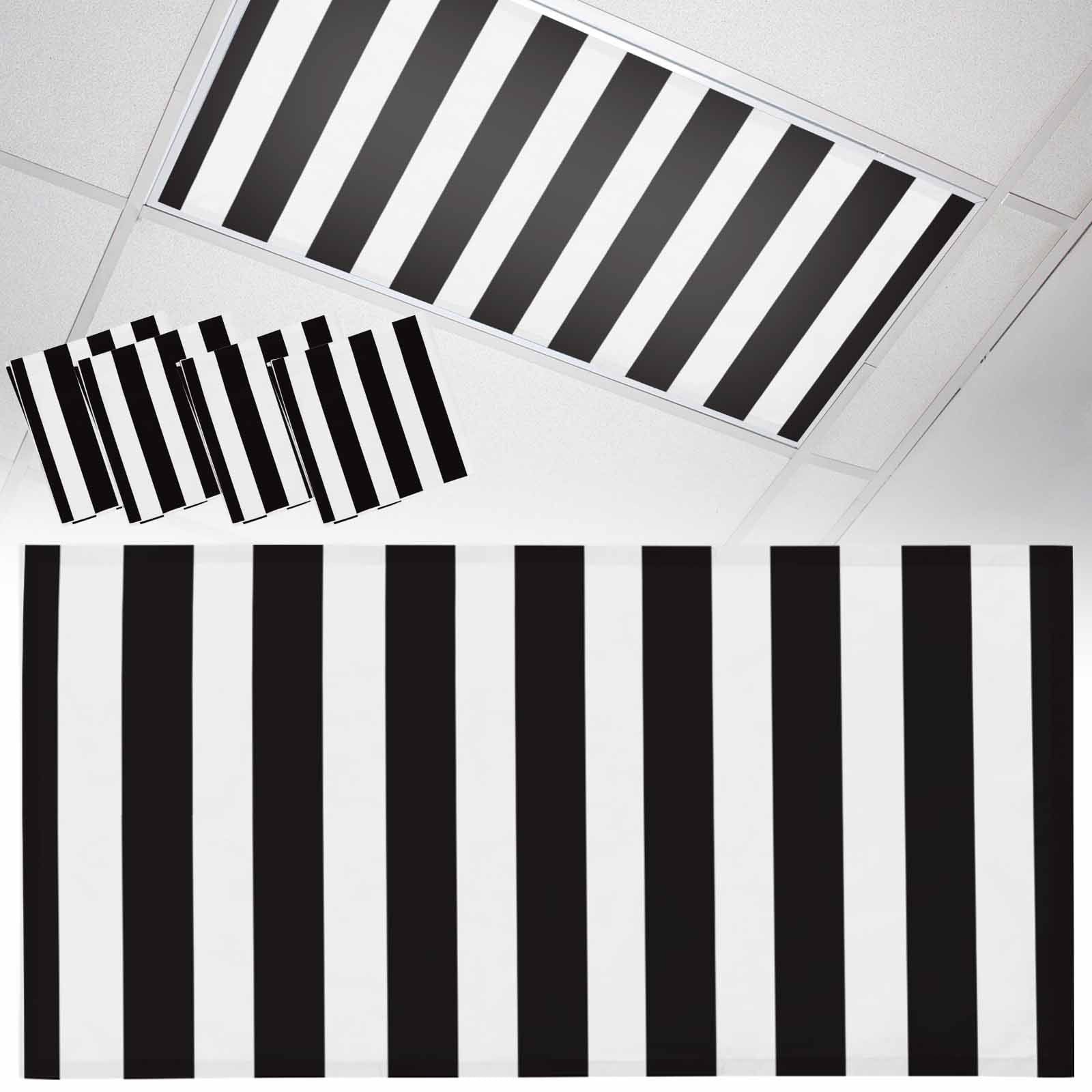 4 Pack Black and Fluorescent Light Covers for Ceiling Lights White ...
