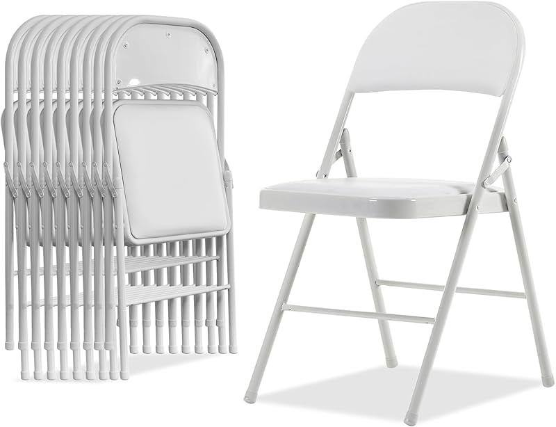 4 Pack Black Folding Chairs with Padded Seats for Outdoor & Indoor ...