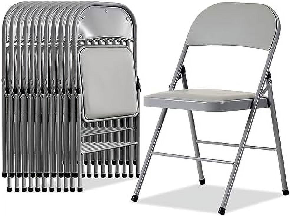 4 Pack Black Folding Chairs with Padded Seats for Outdoor & Indoor ...