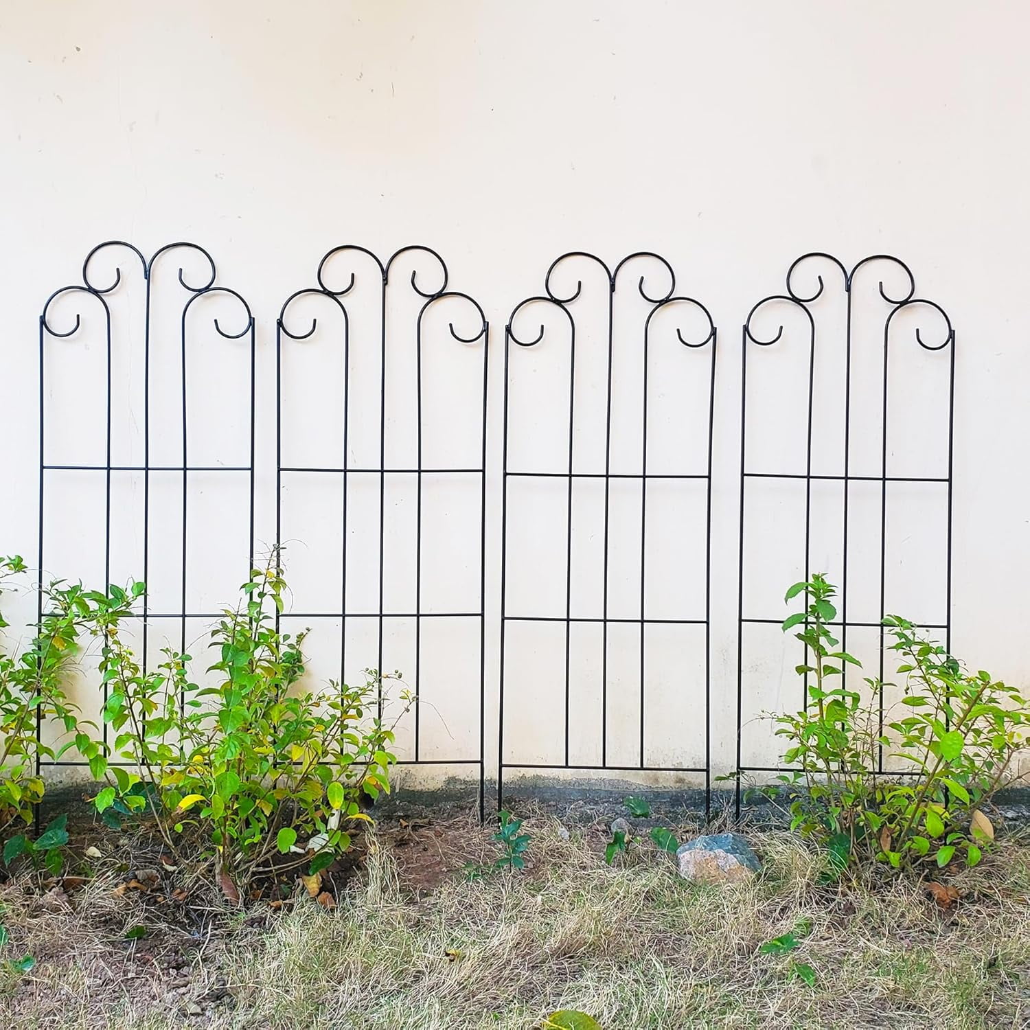 4 Pack Black Garden Trellis 45” x 15.9” for Climbing Plant Rustproof ...