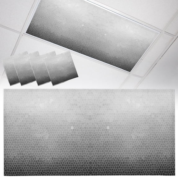 4 Pack Black Gray Mosaic Fluorescent Light Covers for Ceiling Lights ...