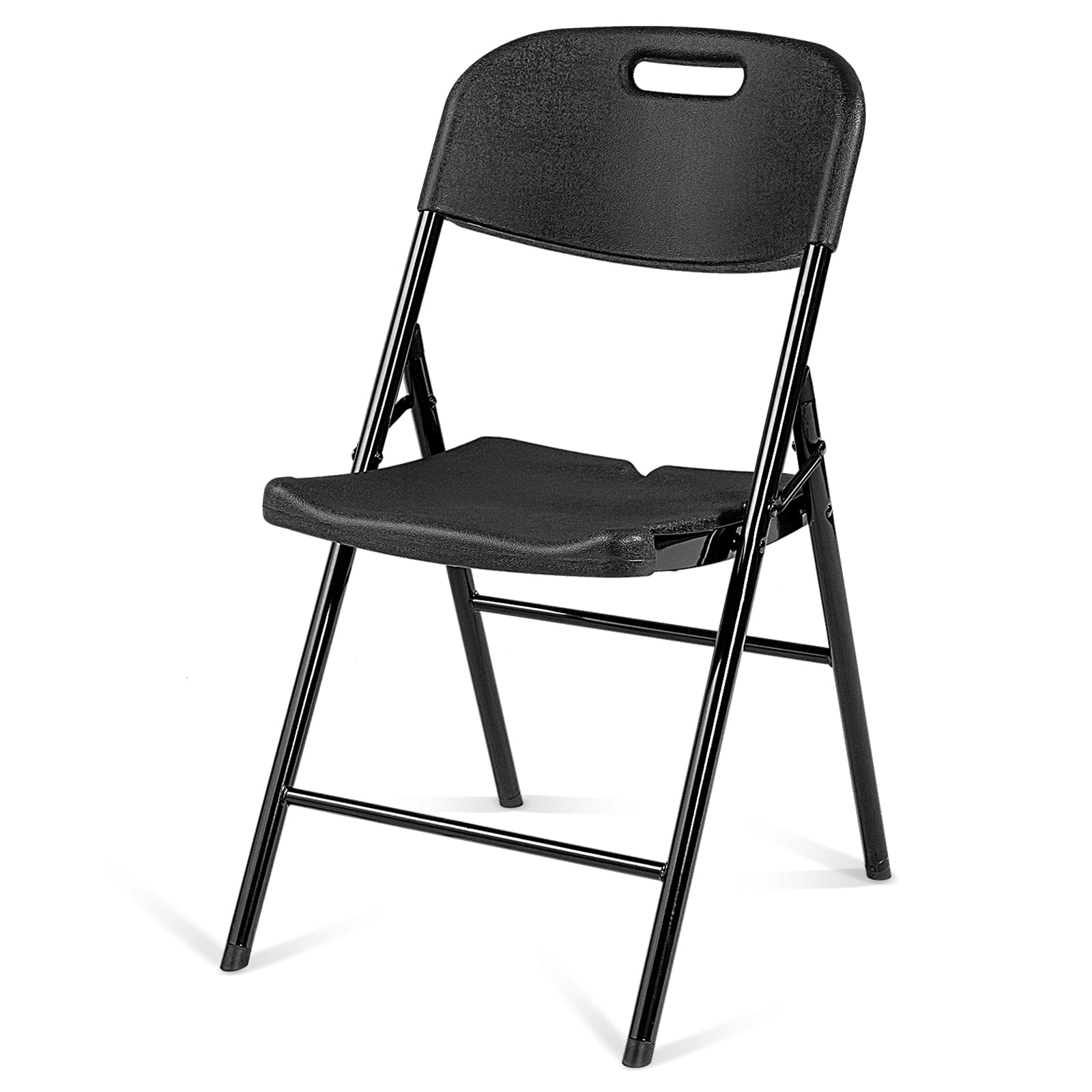 4 Pack Black Heavy Duty Plastic Folding Chairs, 440 lb Capacity ...