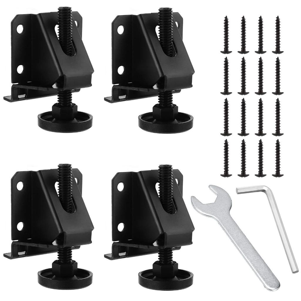 4 Pack Black Leveling Feet Heavy Duty Adjustable Furniture Leveler Legs ...