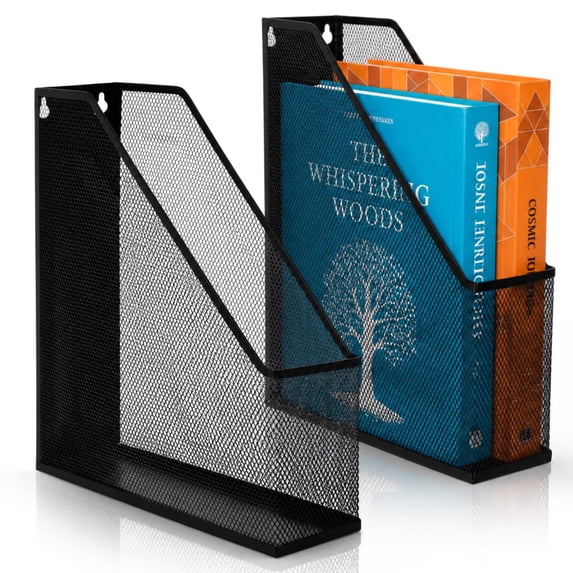 4 Pack Black Mesh Steel Magazine Holder Document Rack 1-Section File ...