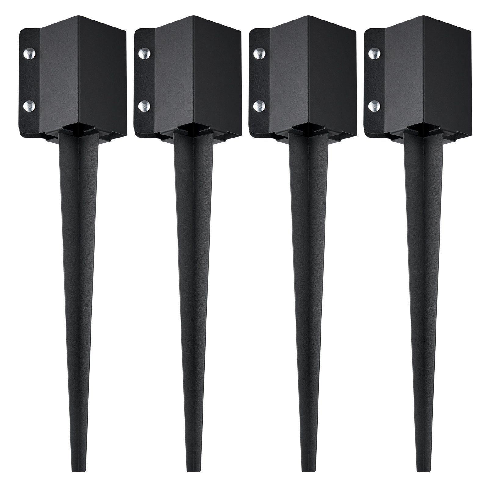 4-Pack Black Metal Fence Post Anchor Spikes,24" Long 4"x4" Outer (Fits ...