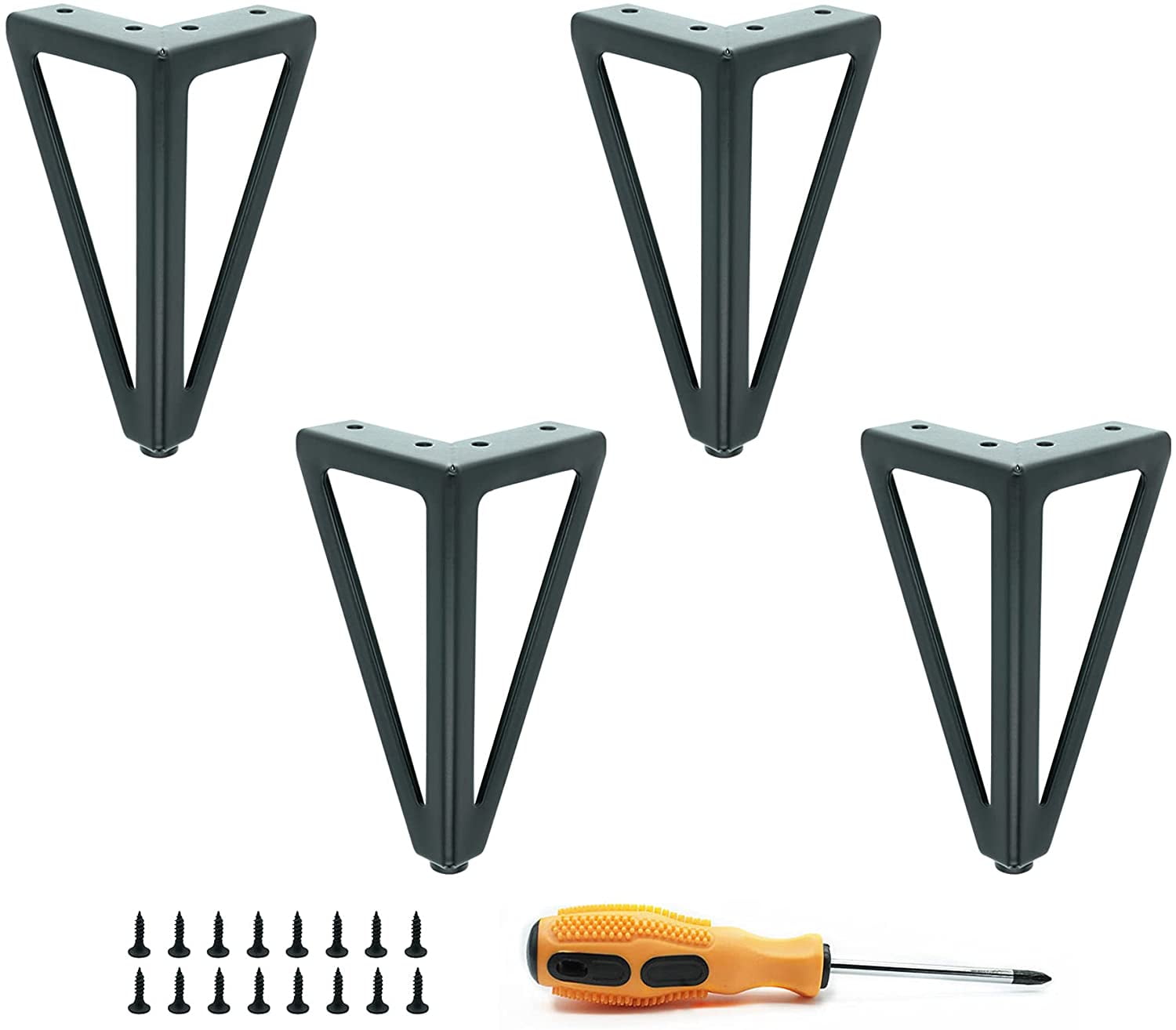 4 Pack Black Metal Table Legs, Interchangeable Furniture Legs, for ...