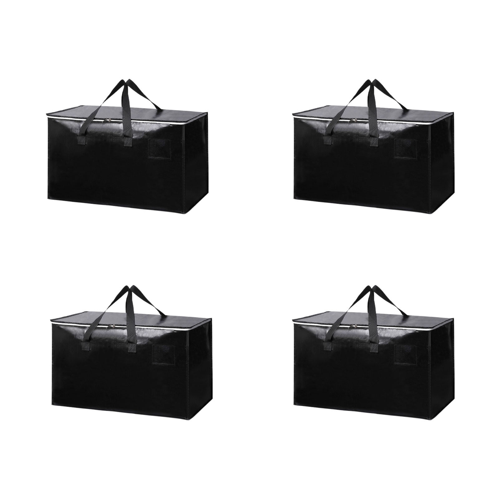 4-Pack Black Moving Bags, Extra Large Storage Bags with Zipper, Water ...