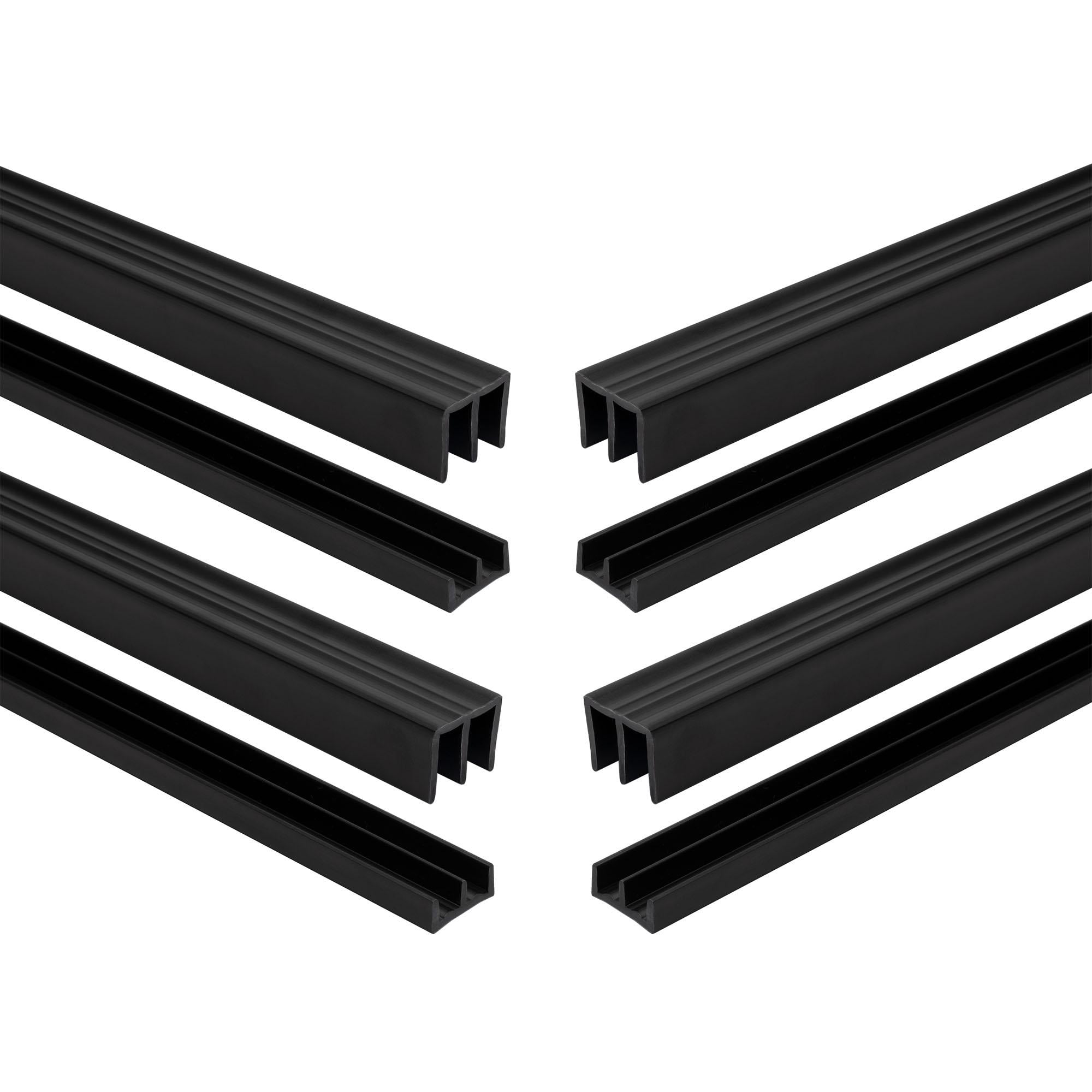 4 Pack Black Plastic Sliding Door Track Set for 1/4" Thick Panels ...