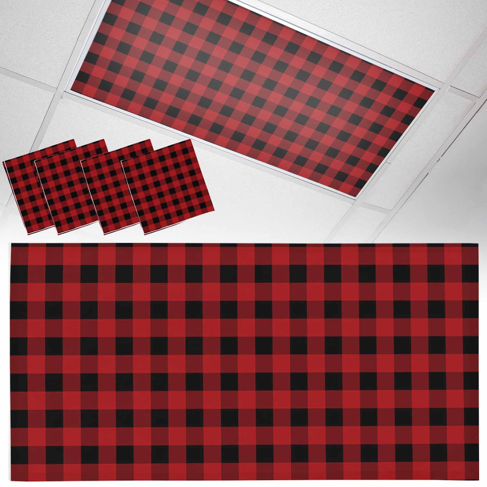 4 Pack Black Red Fluorescent Light Covers for Ceiling Lights Buffalo ...