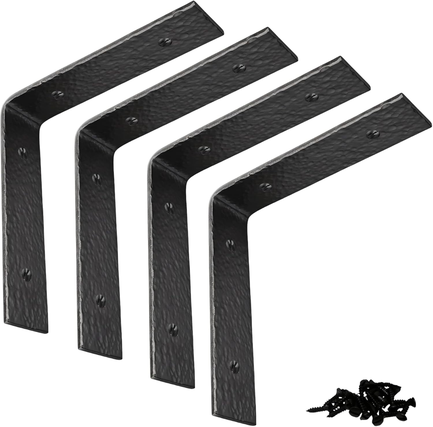 The 4 Pack Black Shelf Bracket 6 inch by 6 inch Decorative Shelf ...
