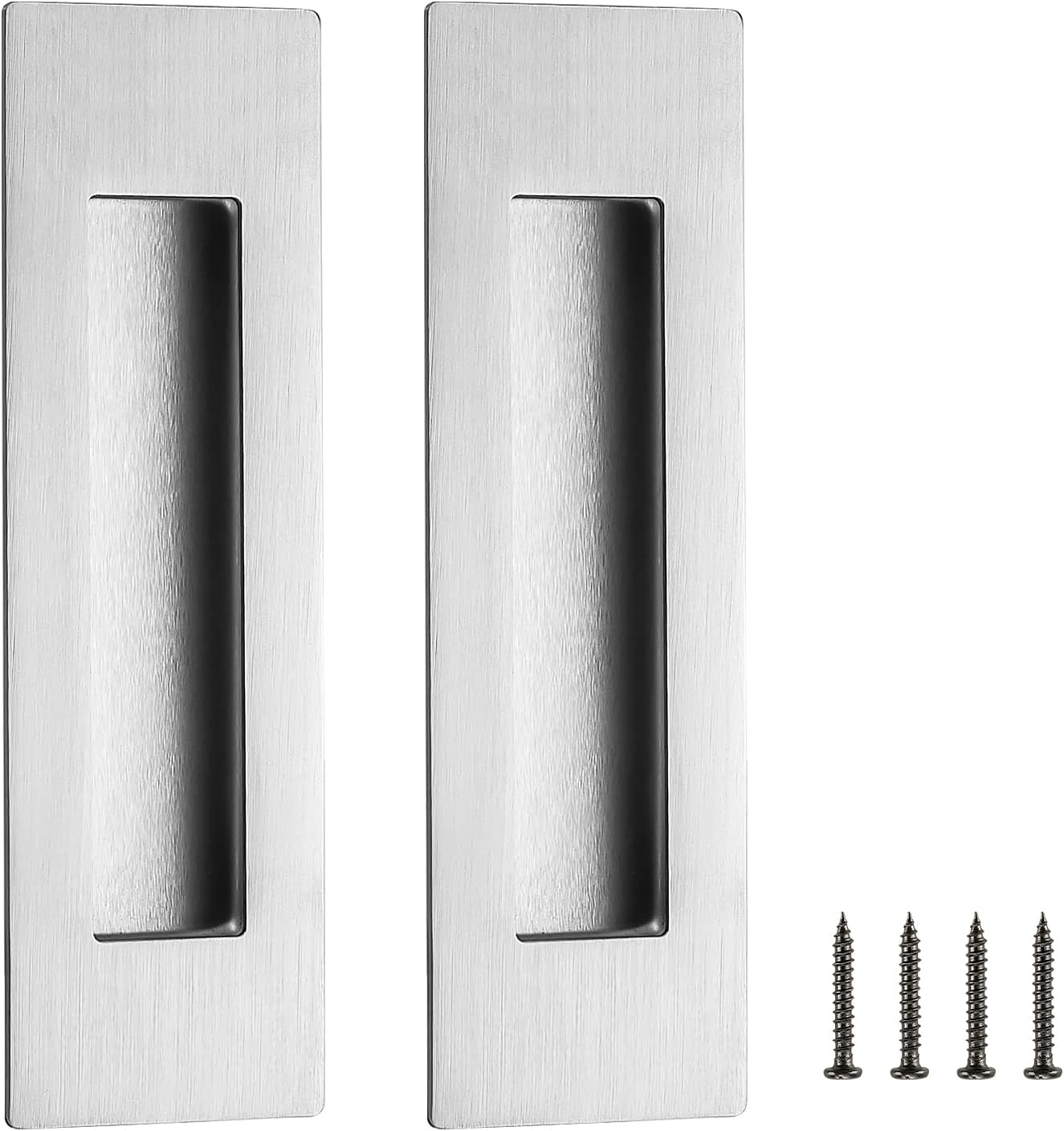 4 Pack Black Sliding Closet Door Handles Black Flush Pulls 5.9in Length ...