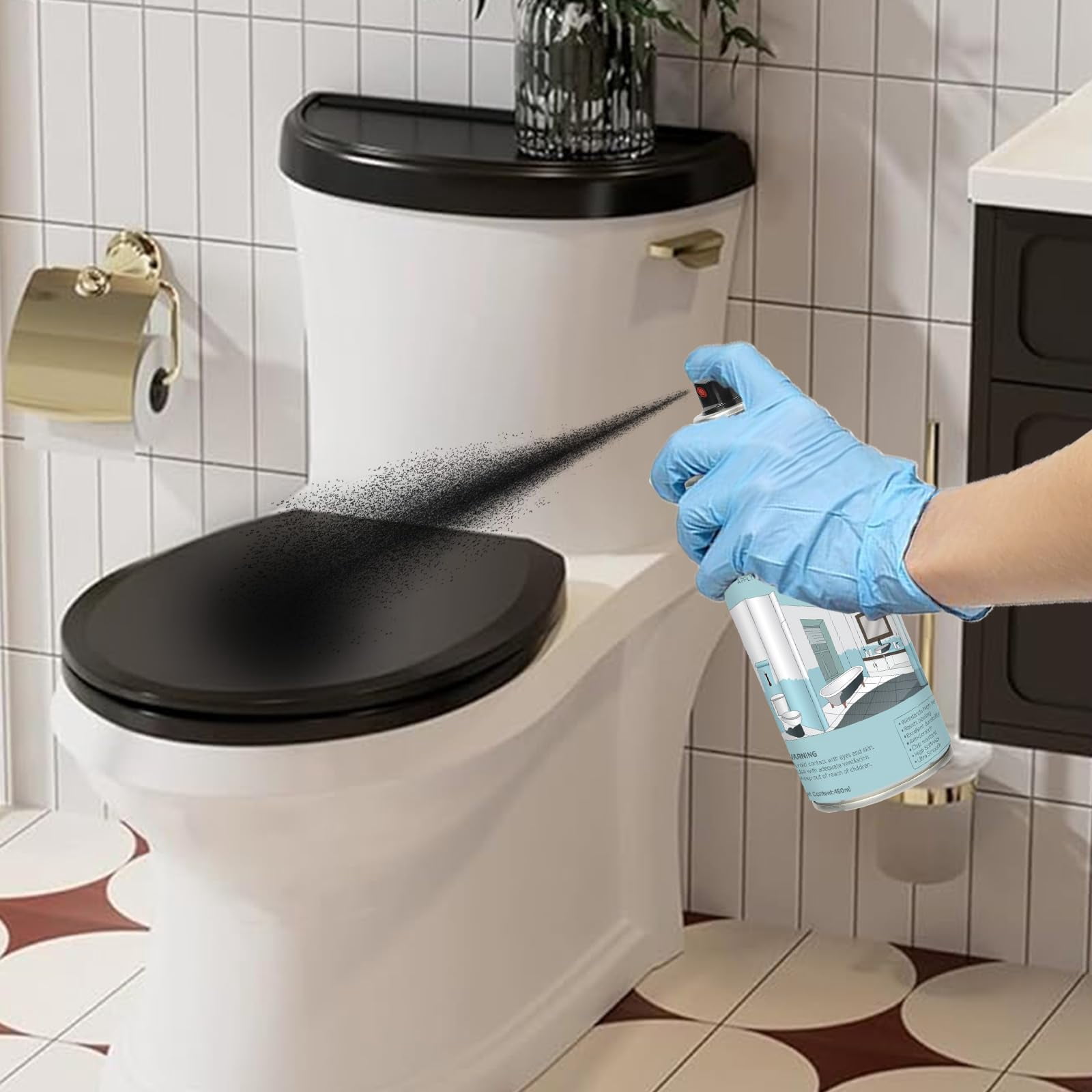 4 Pack Black Spray Tub and tile Paint,Bathroom Wallpaper,Bathtub and ...