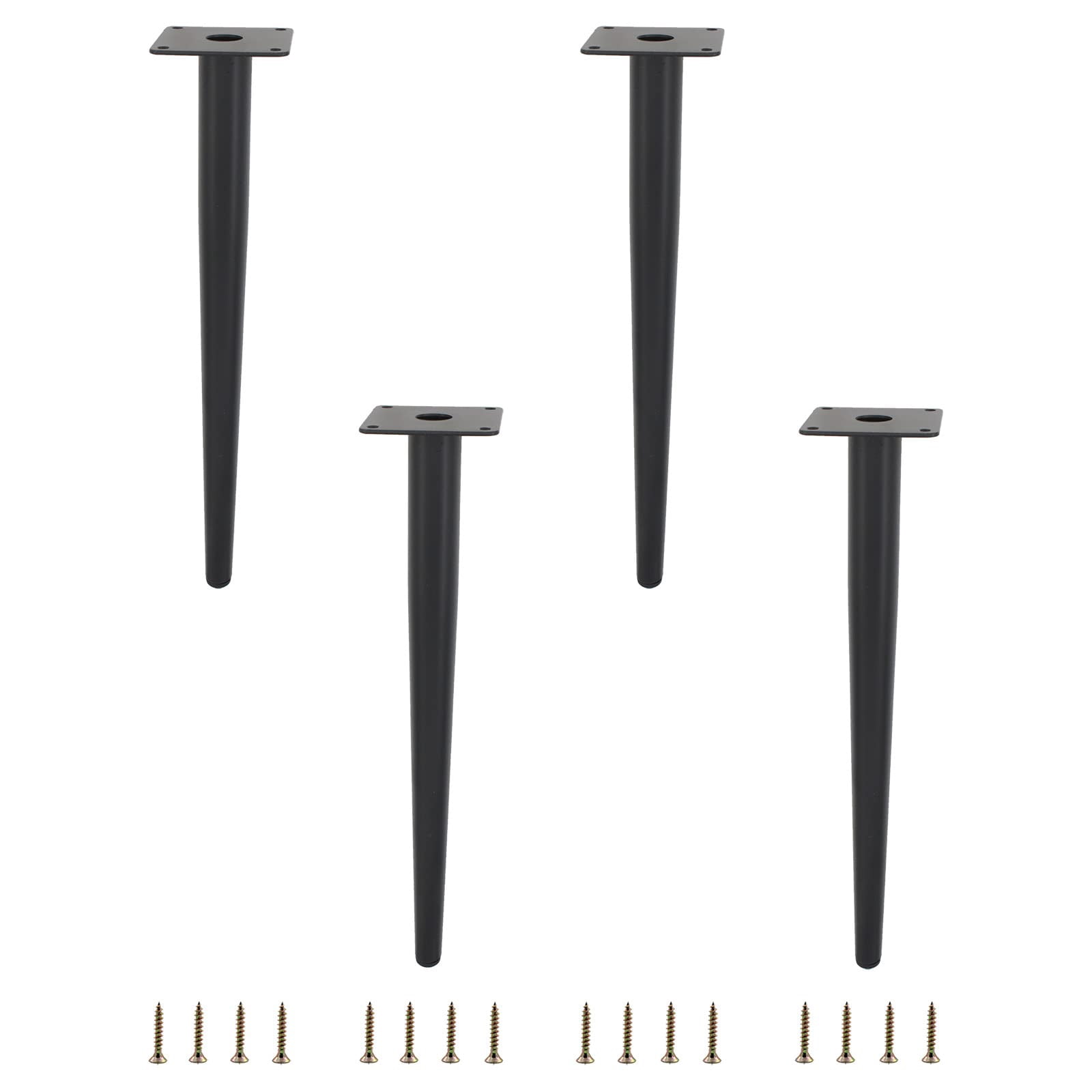 4 Pack Black Tapered Metal Furniture Legs For Table Chair Sofa Cabinet ...