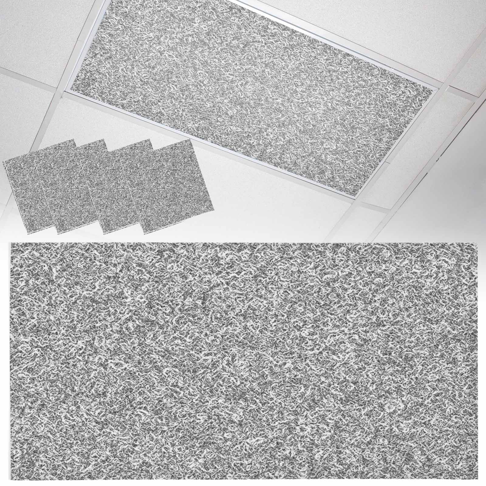 4 Pack Black White Texture Fluorescent Light Covers for Ceiling Lights ...