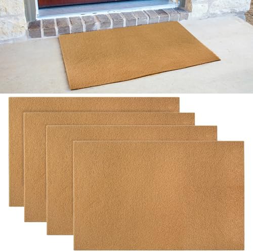 4 Pack Blank Door Mats, 30x17 Inch Artificial Coir Door Mats Outdoor ...