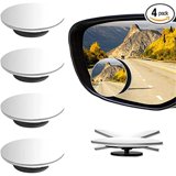4 Pack Blind Spot Mirror, 2" Round HD Glass Slim Frameless Convex Rear ...