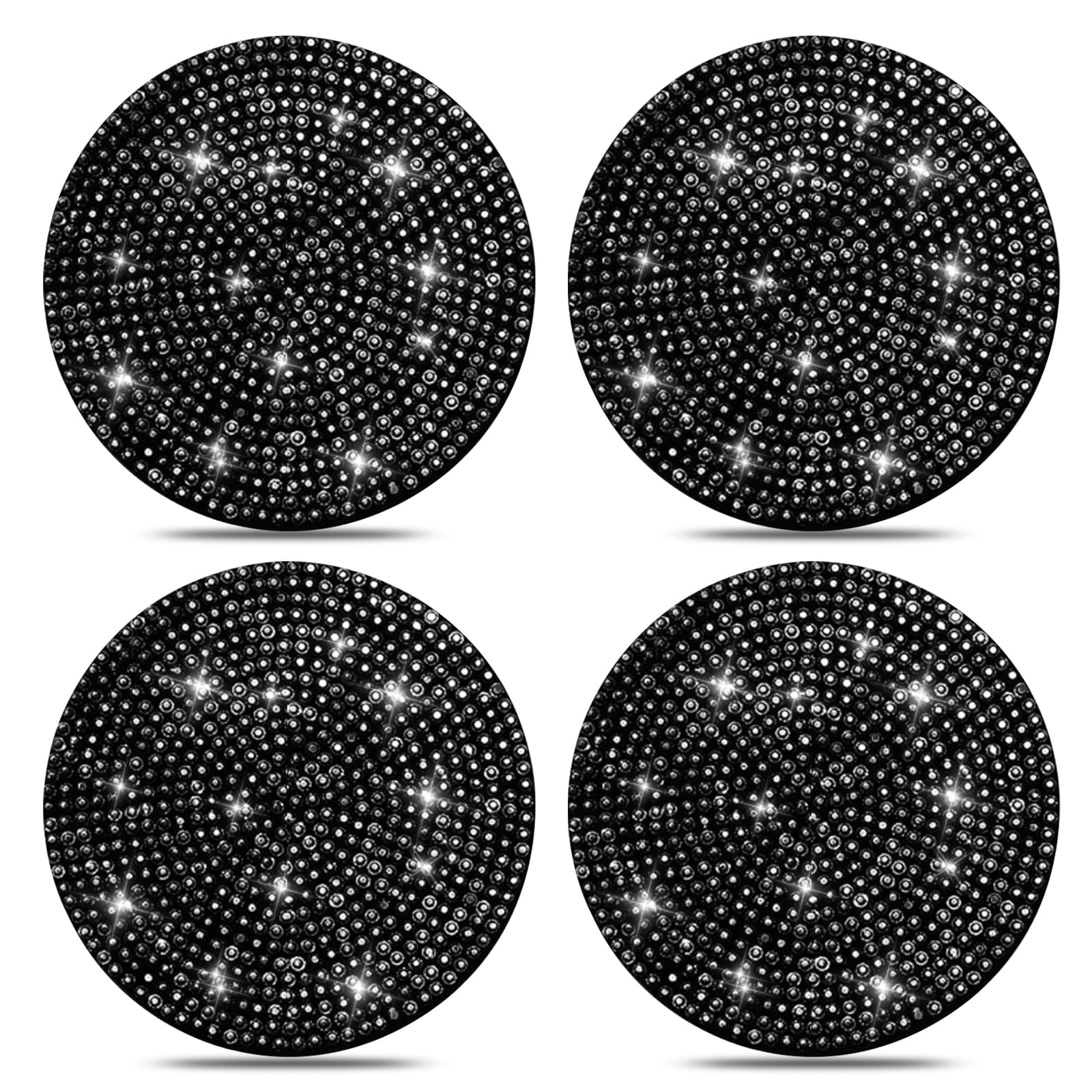 4 Pack Bling Car Insert Coasters, Universal Anti Slip Silicone Car Cup ...