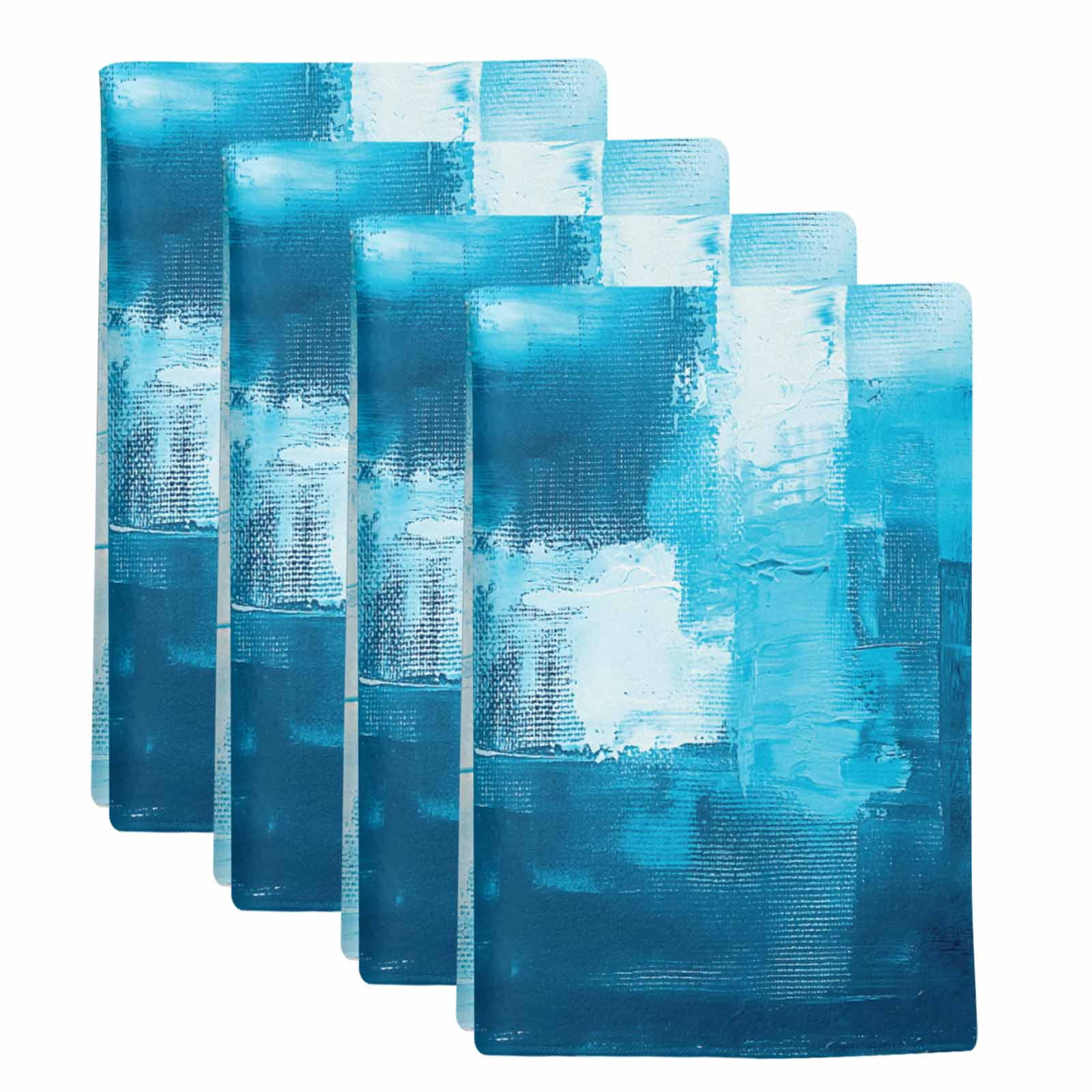 4 Pack Blue Kitchen Towels Abstract Oil Painting Decorative Dish Towel ...