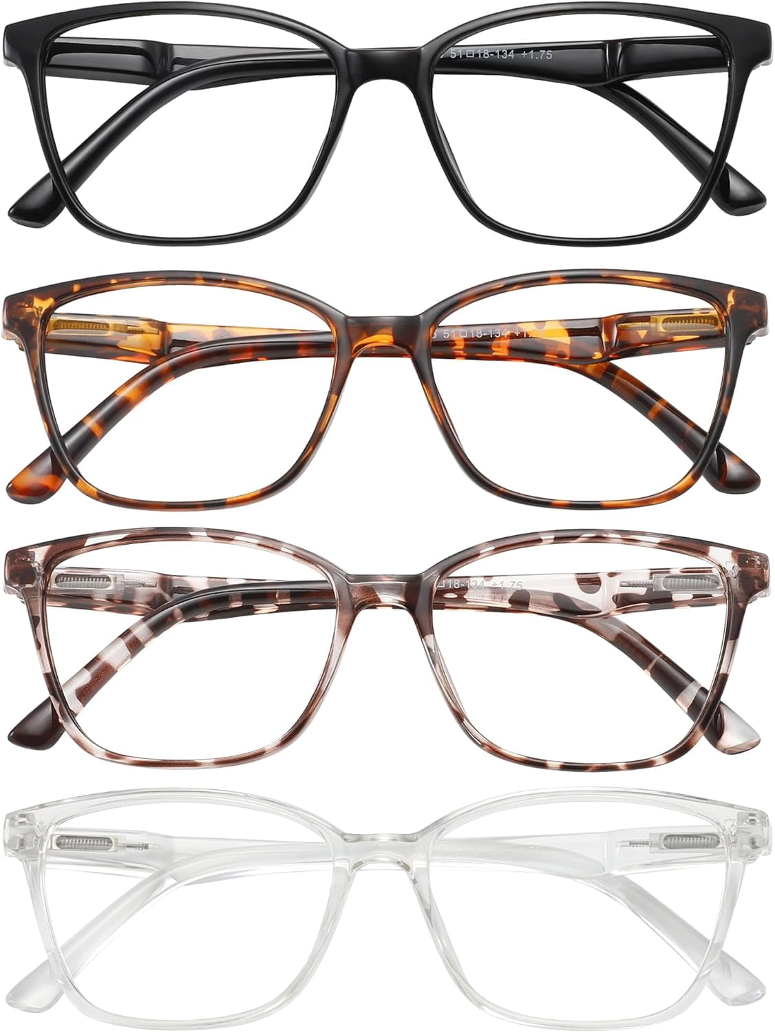 4 Pack Blue Light Blocking Reading Glasses,Readers for Women and Men ...