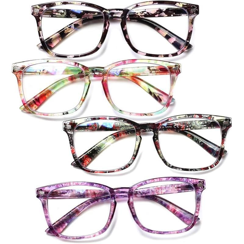 4-Pack Blue Light Blocking Reading Glasses Women Men,Spring Hinge ...