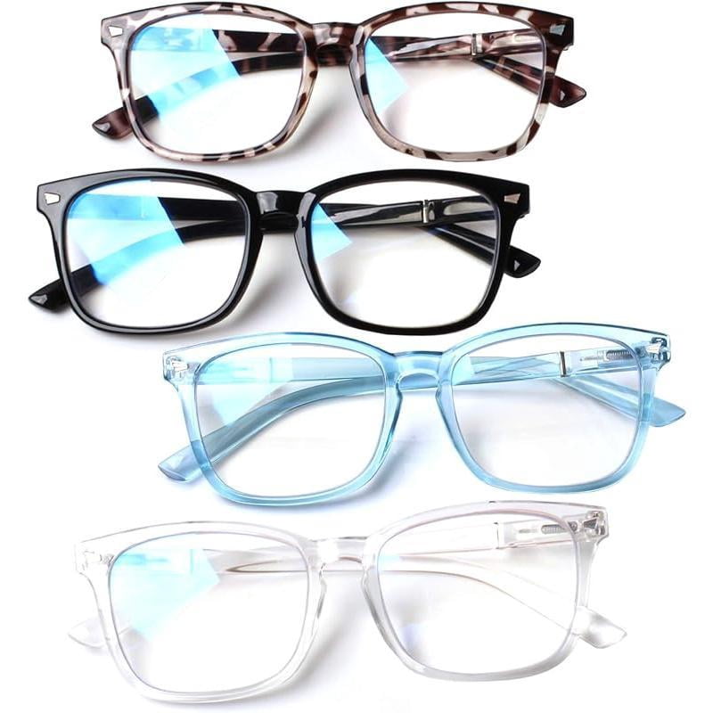 4-Pack Blue Light Blocking Reading Glasses Women Men,Spring Hinge ...