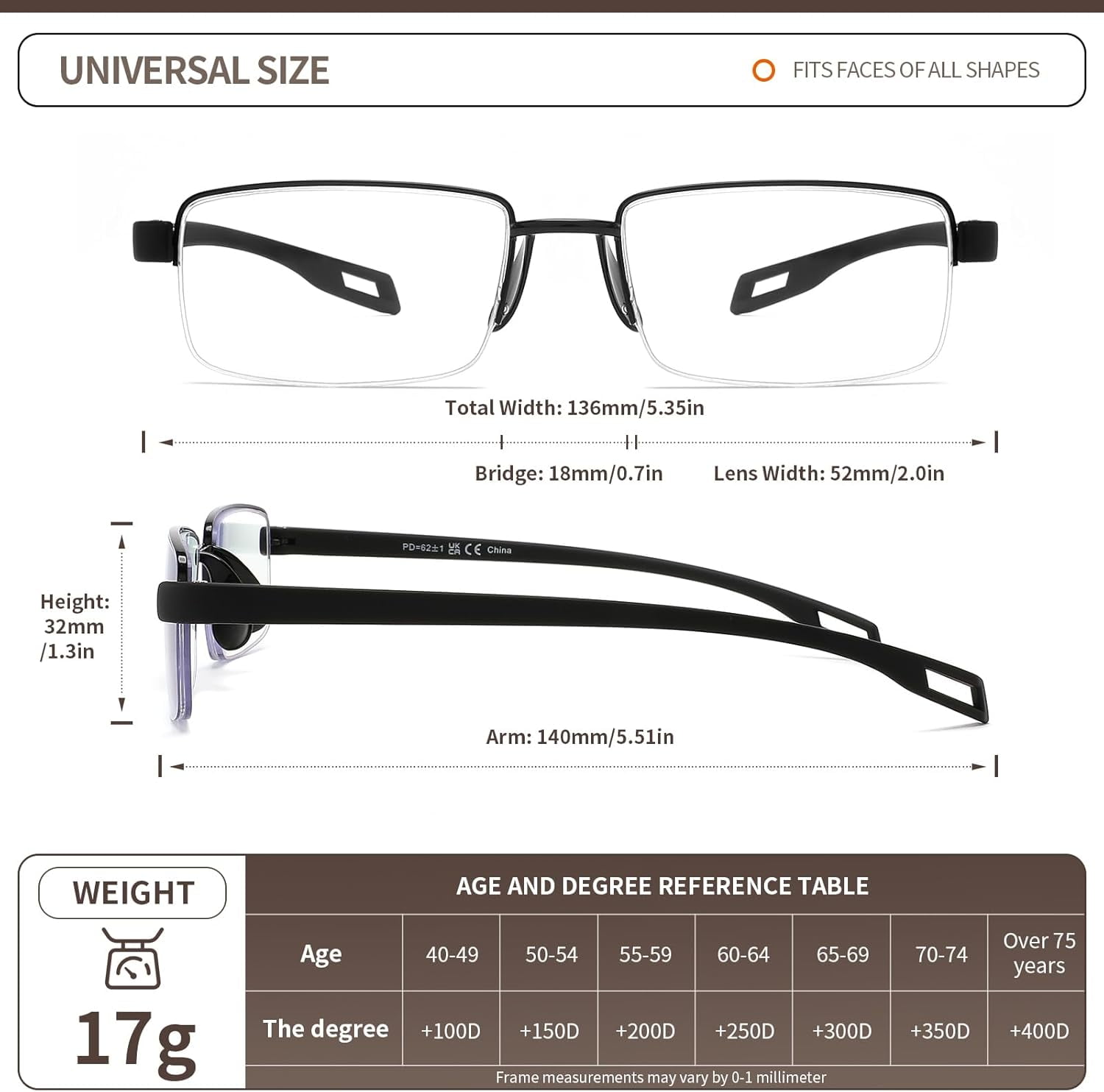 4 Pack Blue Light Blocking Reading Glasses for Men and Women,Semi Rimless Light Weight TR90 ...