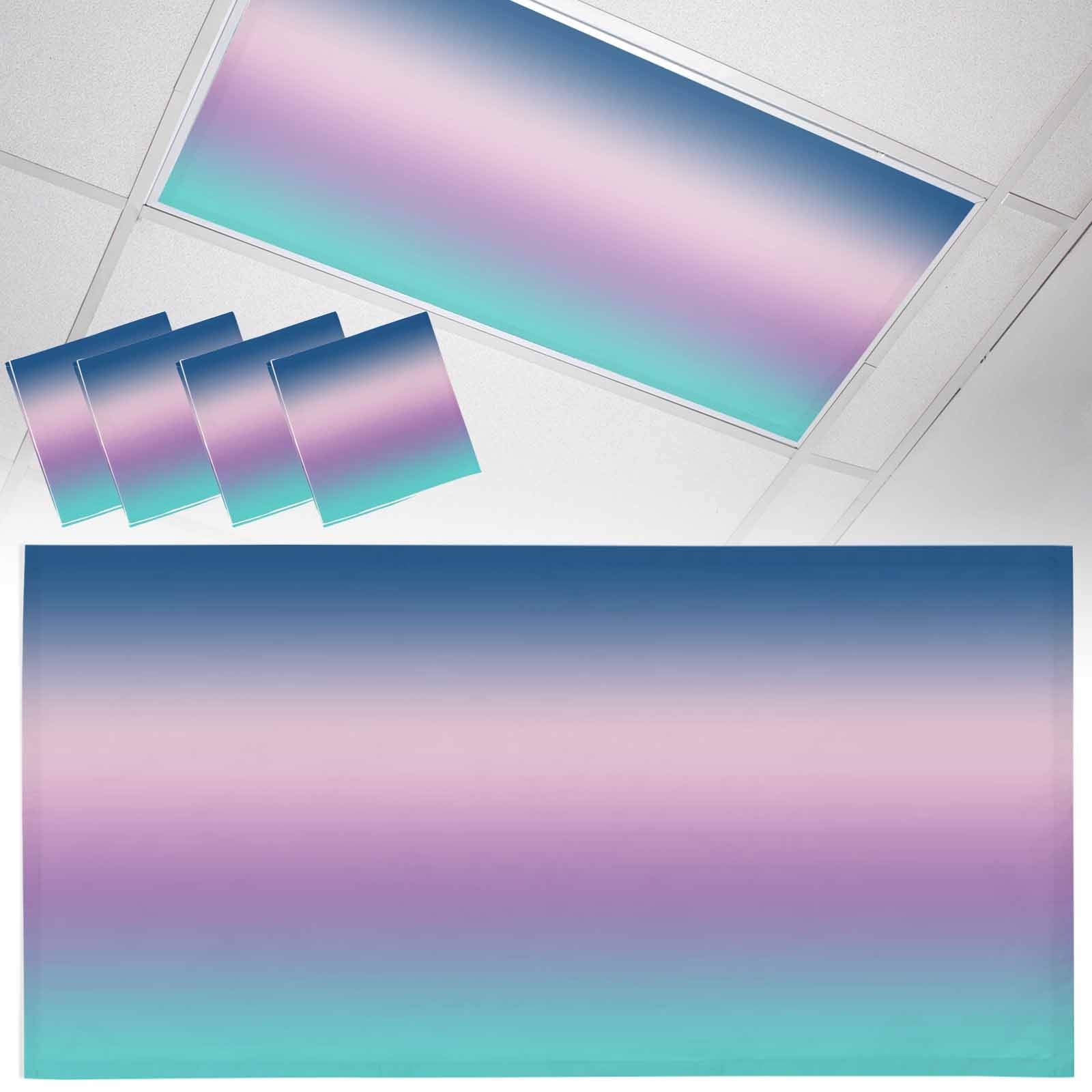 4 Pack Blue Purple Fluorescent Light Covers for Ceiling Lights Pink ...