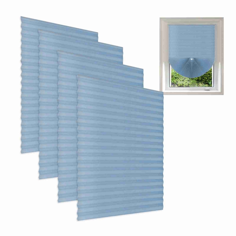 4-Pack Blue Non-Woven Fabric Window Shades (36" x 60"), Easy Install ...