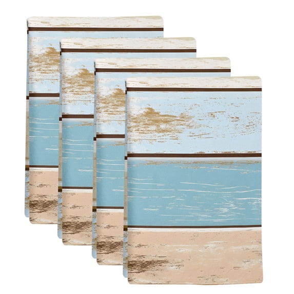 4 Pack Blue Wood Grain Kitchen Towels Rustic Farmhouse Retro ...