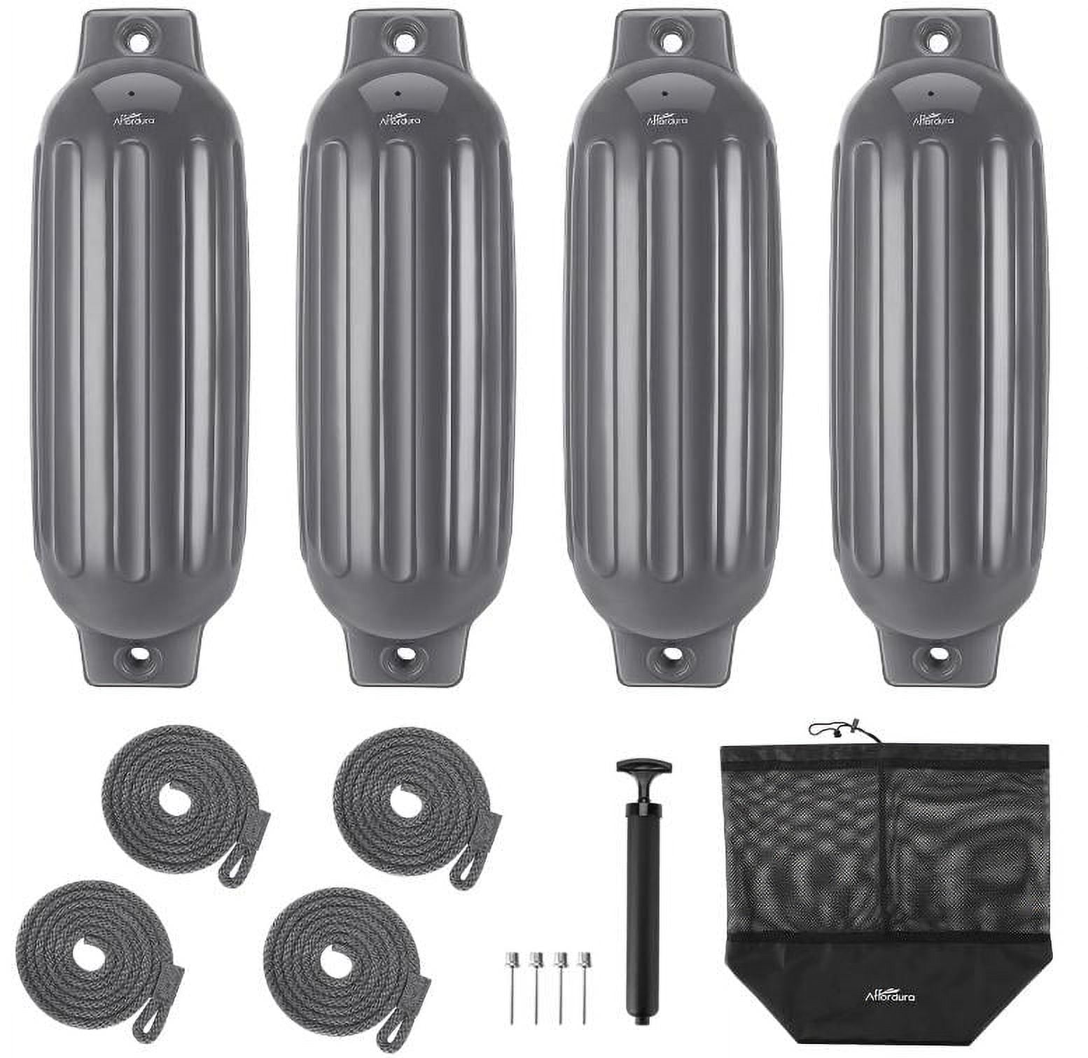 4 Pack Boat Fender with 4 Ropes, 1 Air Pump and 1 Storage Bag ...