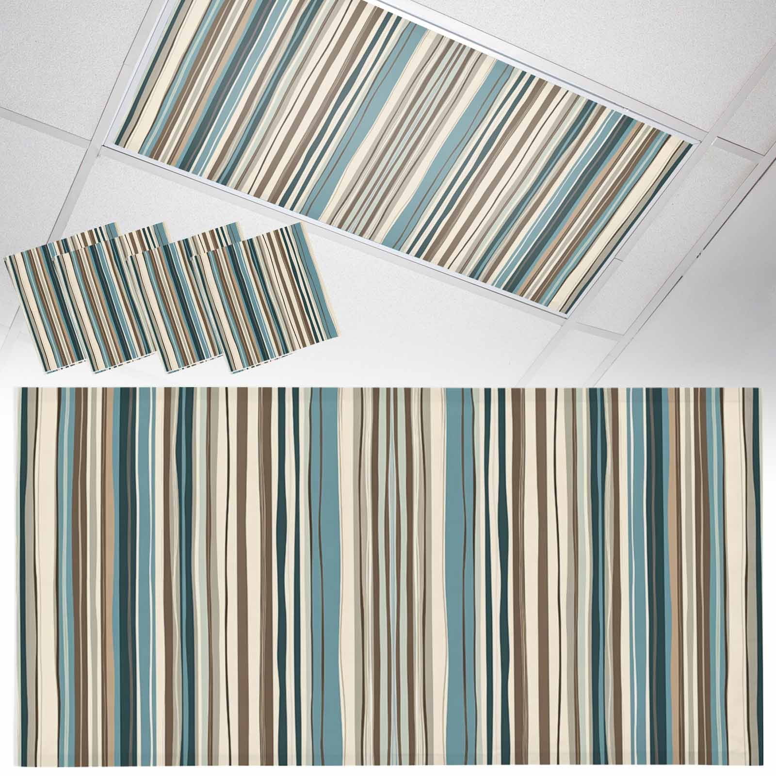 4 Pack Boho Vertical Stripe Fluorescent Light Covers for Ceiling Lights ...