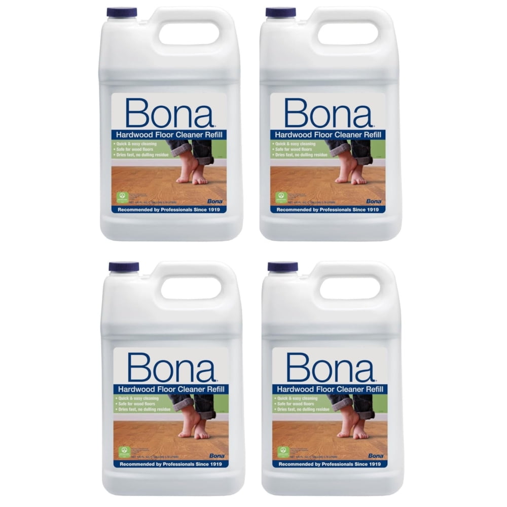 4 Pack Bona Hardwood Floor Cleaner Refill - 128 fl oz - Unscented ...