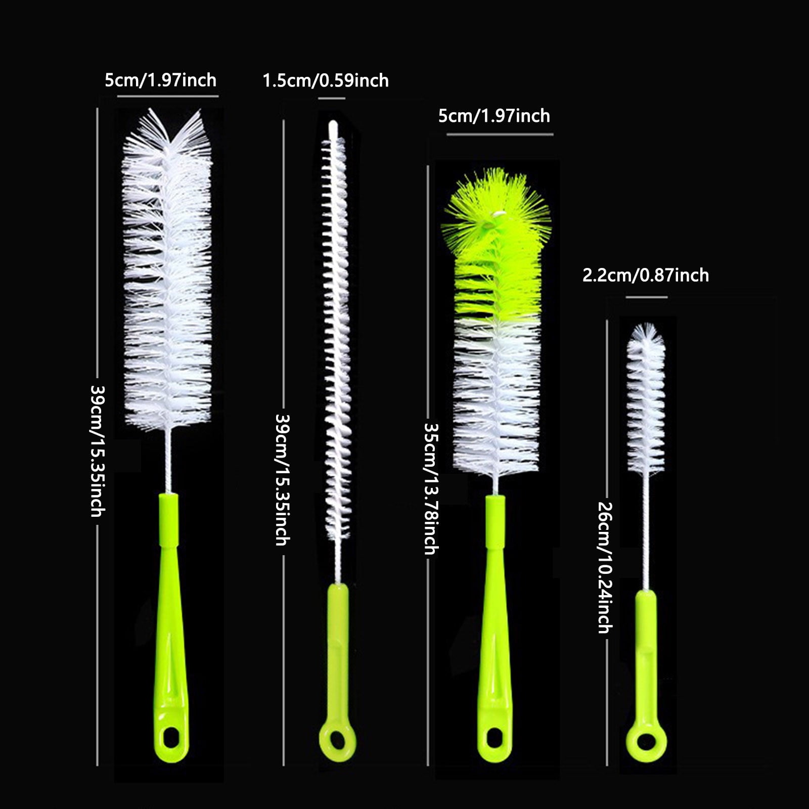 4-Pack Bottle Cleaning Brush Set - Long Bottle Cleaner for Washing ...