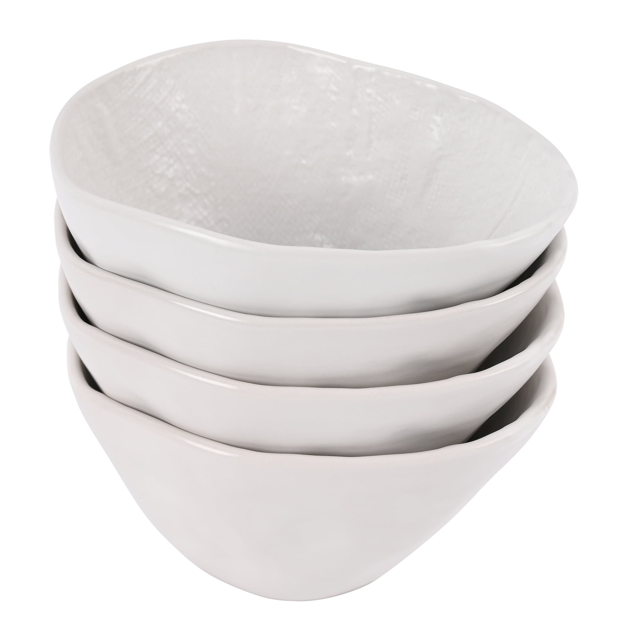 Linen Artisan Small Dessert Bowls Set of 4, Ceramic Dipping Bowls, 13.5 ...