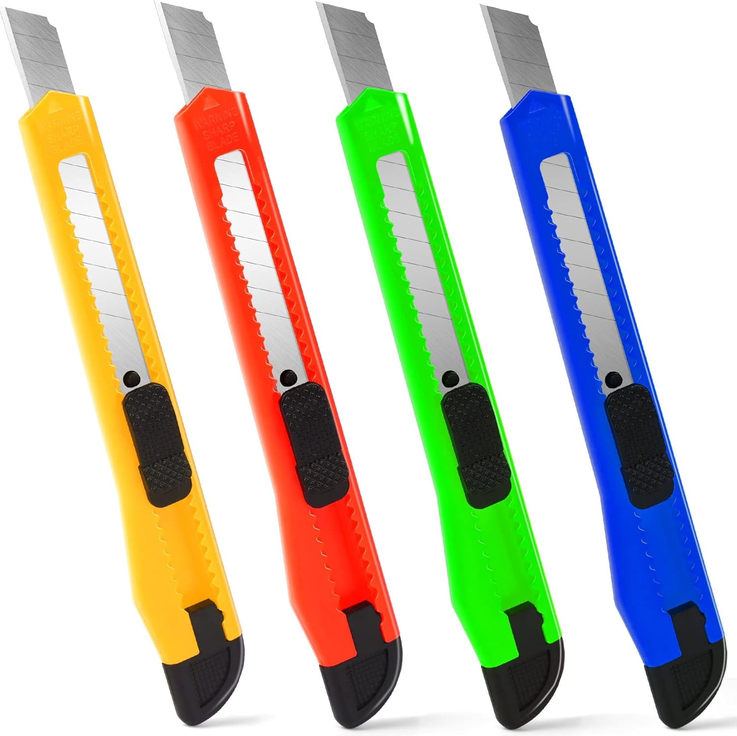 4 Pack Box Cutter, 9mm Snap-off Utility Knife, Box Cutter Retractable ...